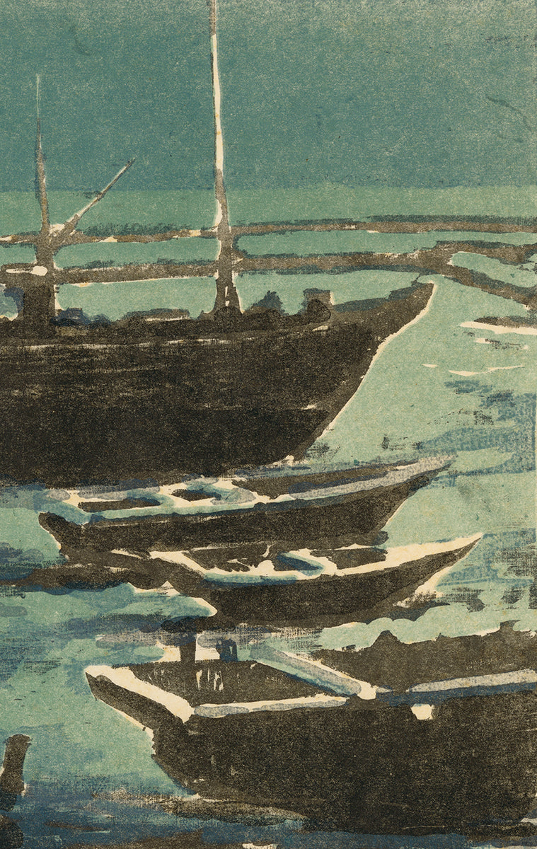 Okubo: Fishing Village (Gyoson) (Sold) – Egenolf Gallery Japanese Prints