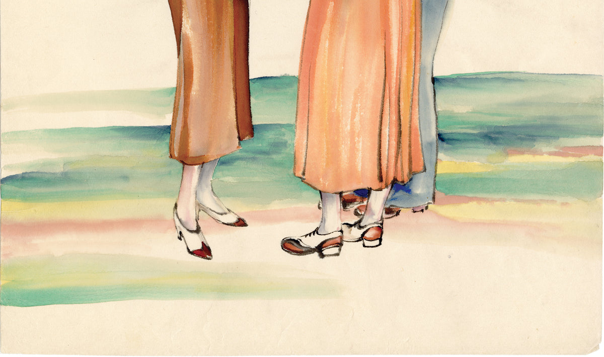 Obata: Watercolor of Three Berkeley Students Joined in a Circle (SOLD ...
