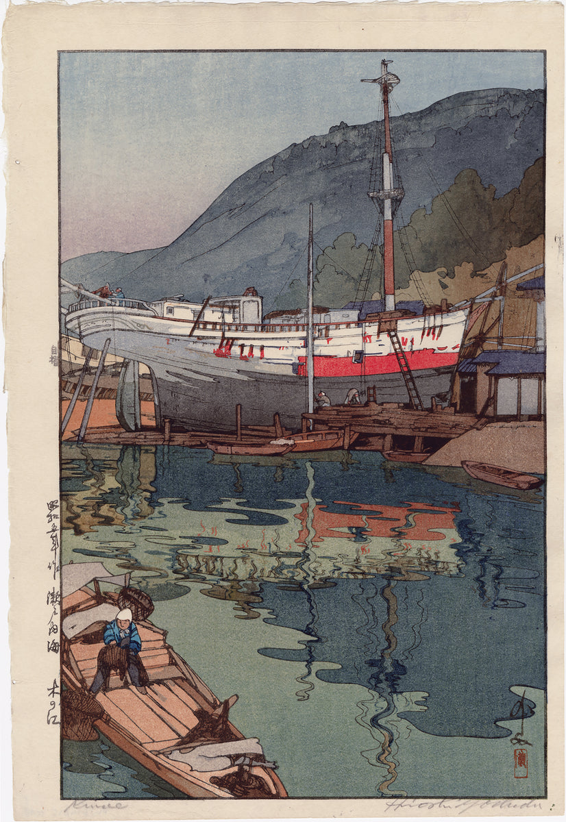 Yoshida: Kinoe Harbor (Sold) – Egenolf Gallery Japanese Prints